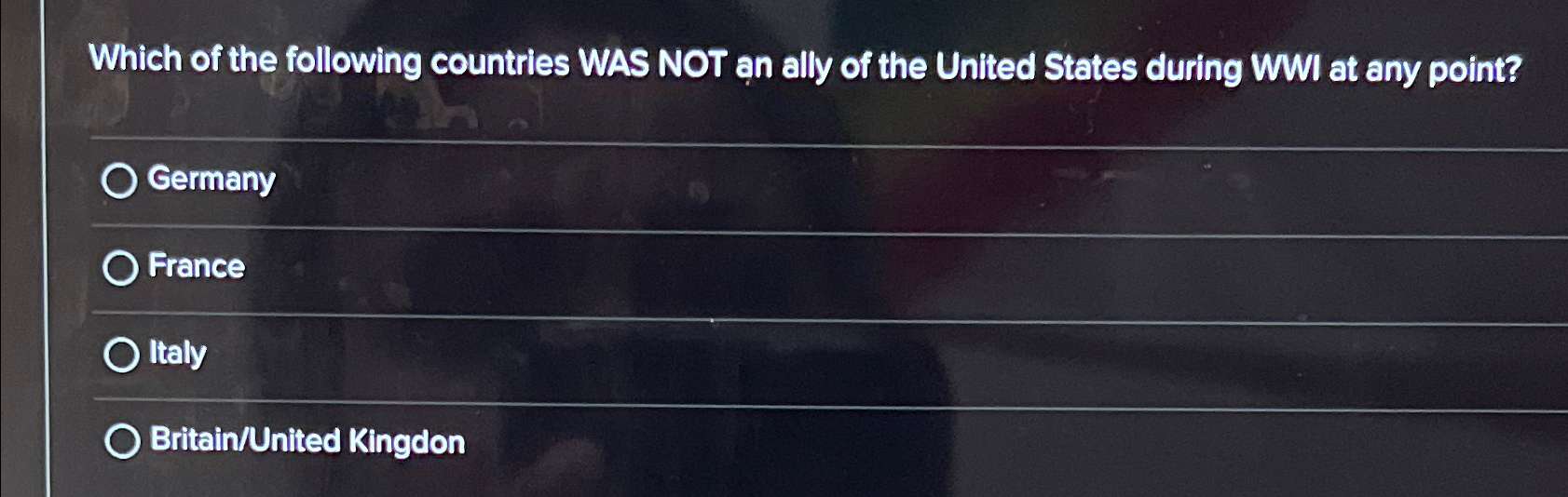 Solved Which of the following countries WAS NOT an ally of | Chegg.com