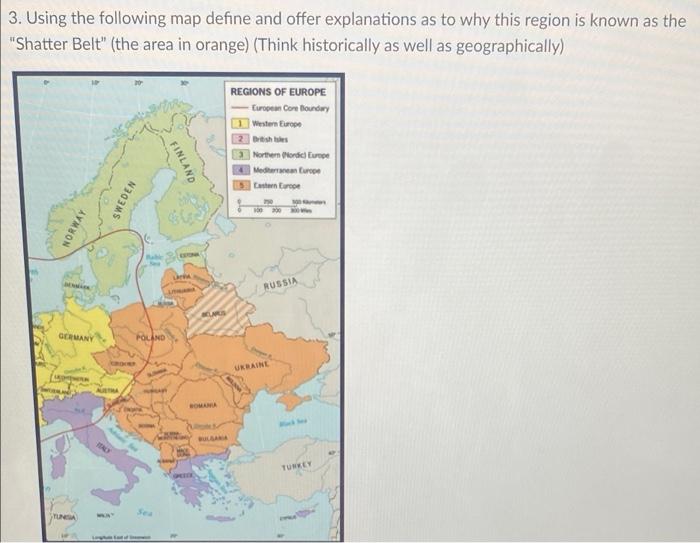 Solved 3. Using the following map define and offer | Chegg.com