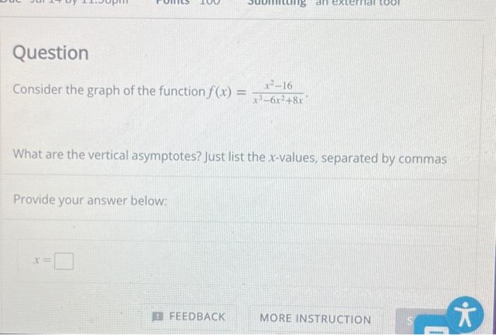 Solved Consider the graph of the function f(x) = | Chegg.com