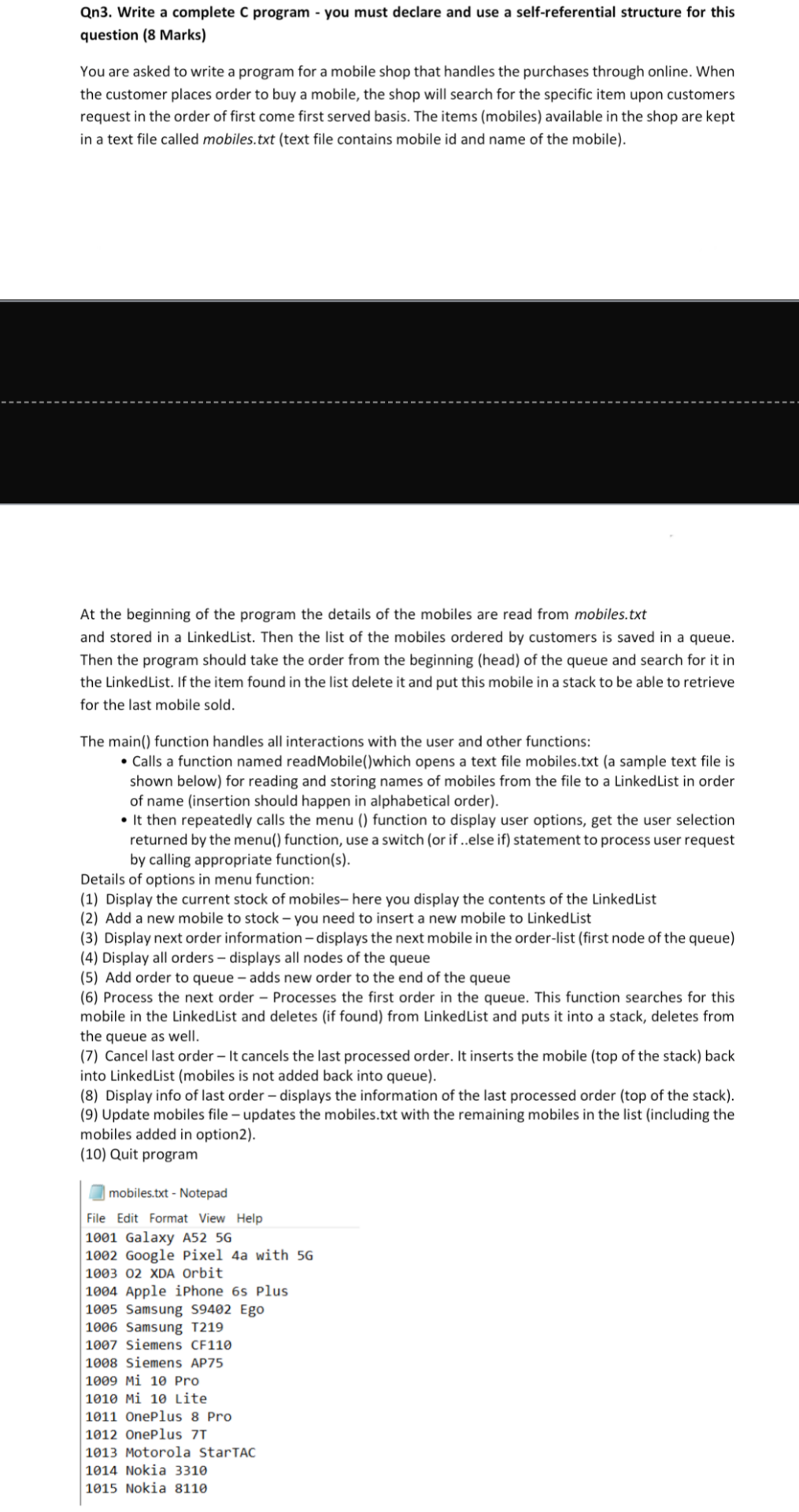 Solved Qn3. Write a complete C program - you must declare | Chegg.com