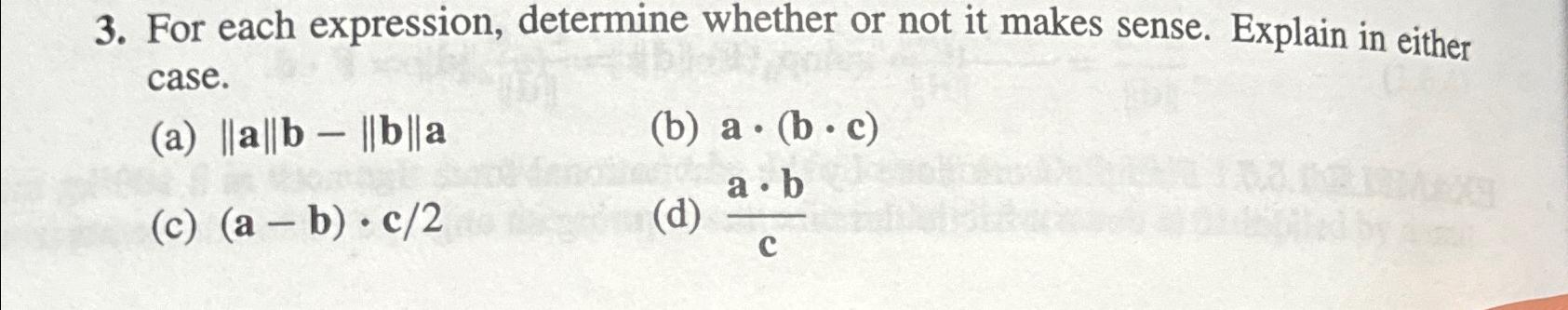Solved For each expression, determine whether or not it | Chegg.com
