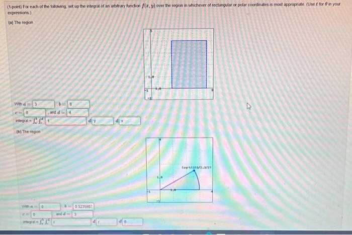 Solved (1 point) For each of the following, sed up the | Chegg.com
