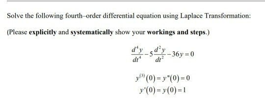 Solved Solve the following fourth-order differential | Chegg.com
