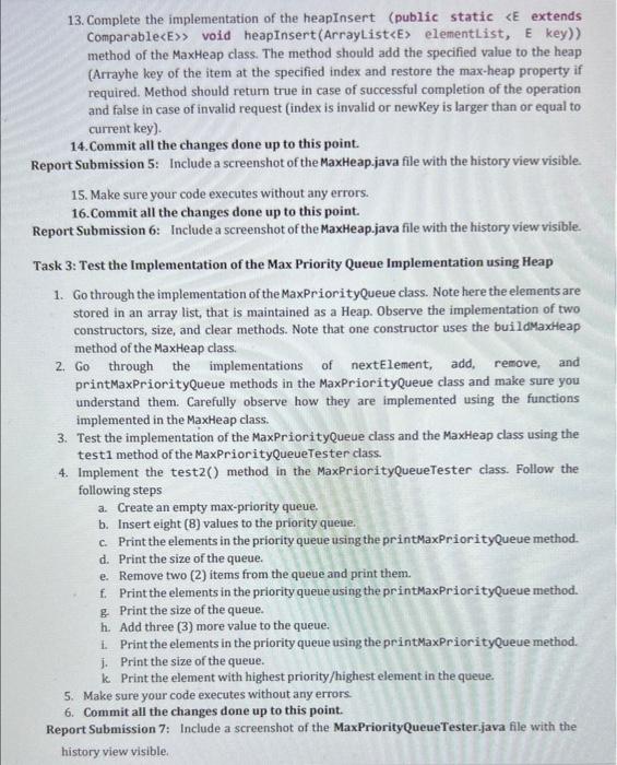 Task 2: Complete the implementation of the MaxHeap | Chegg.com