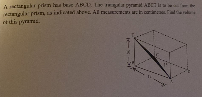 A rectangular prism has base ABCD. The triangular | Chegg.com