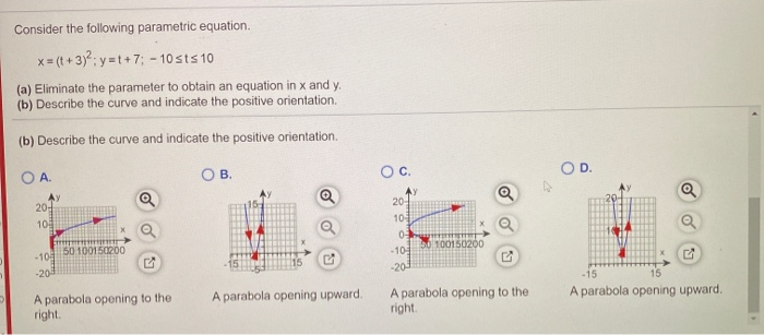 Solved Consider The Following Parametric Equation X T