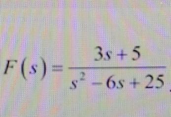 Solved F(s)=3s+5s2-6s+25 | Chegg.com