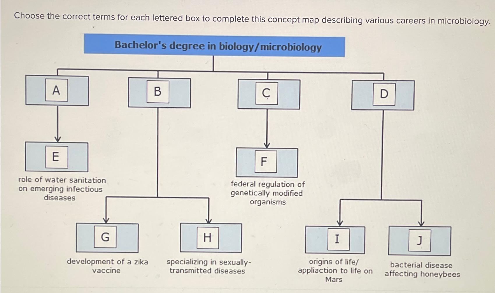 Solved Choose the correct terms for each lettered box to | Chegg.com