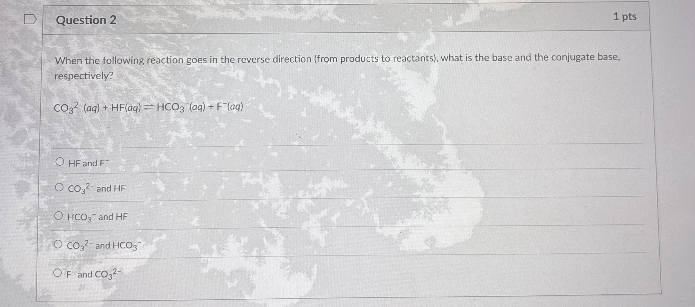 Solved Question 21 ﻿ptsWhen the following reaction goes in | Chegg.com