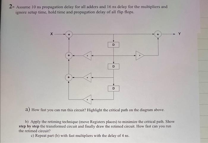 2- Assume 10 ns propagation delay for all adders and | Chegg.com