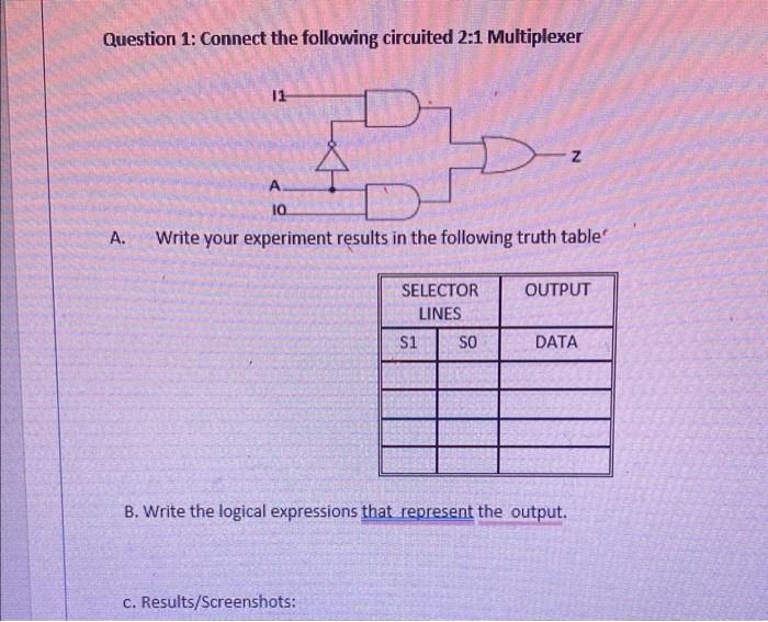 Solved Laboratory Experiment No5 Realize And Verify 8289