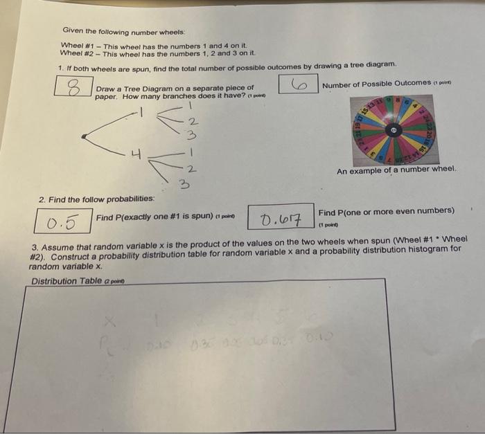 Solved Given the following number wheels Wheel #1 - This | Chegg.com