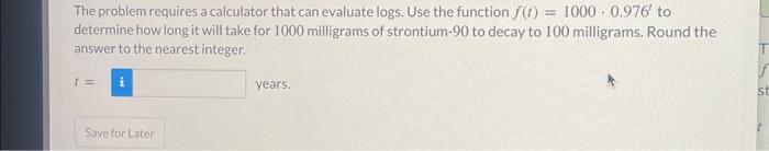 Solved The problem requires a calculator that can evaluate | Chegg.com