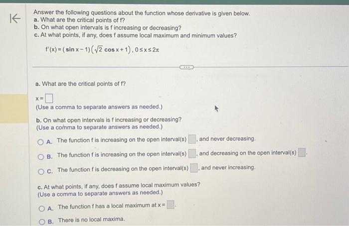 Solved Answer the following questions about the function | Chegg.com