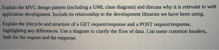 Solved Explain the MVC design pattern (including a UML class | Chegg.com