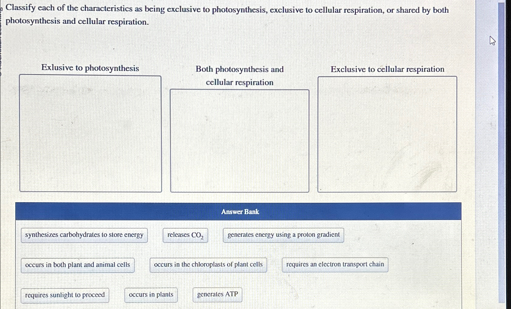 Solved Classify each of the characteristics as being | Chegg.com