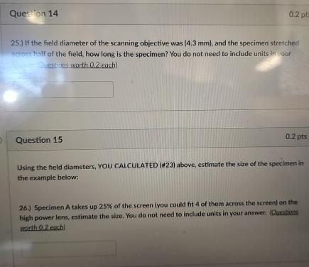 Solved Question 1425.) ﻿If the field diameter of the | Chegg.com