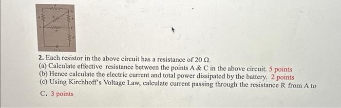 Solved R www R B www R R 2. Each resistor in the above | Chegg.com
