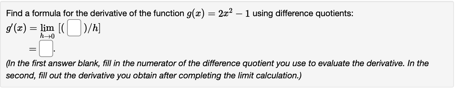Solved Find a formula for the derivative of the function | Chegg.com