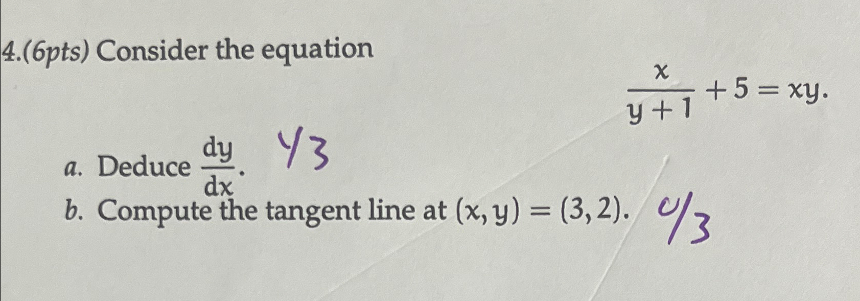 Solved (6pts) ﻿Consider the equationxy+1+5=xya. ﻿Deduce | Chegg.com
