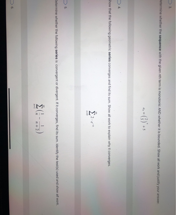 Solved Determine whether the sequence with the given nth | Chegg.com
