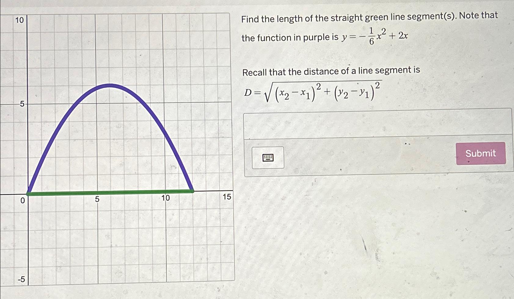 Solved Find the length of the straight green line | Chegg.com