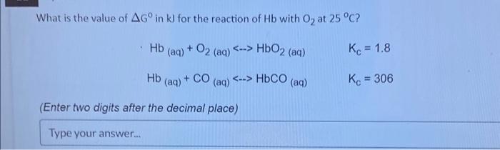Solved 1 point Can carbon monoxide displace oxygen from | Chegg.com