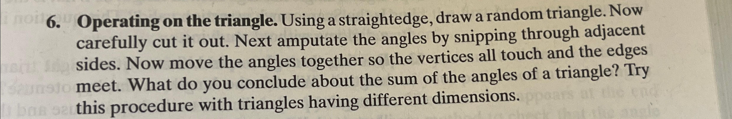 Solved Operating on the triangle. Using a straightedge, draw | Chegg.com