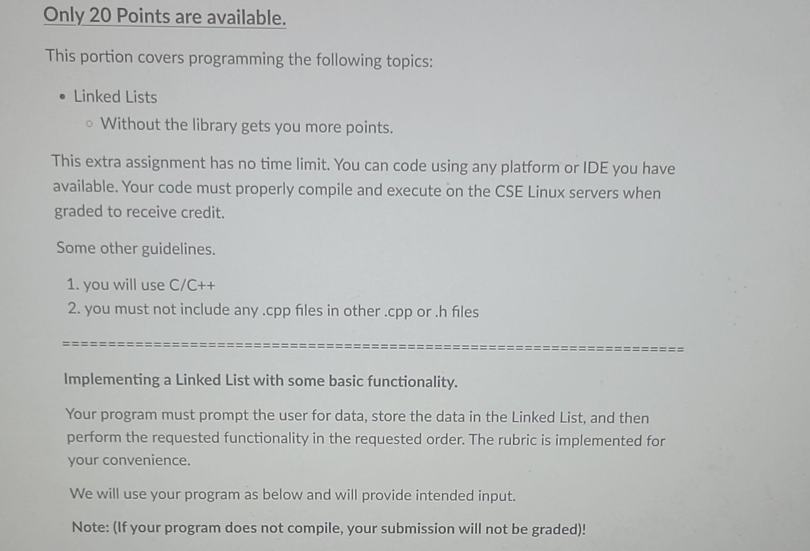 Solved This portion covers programming the following topics: | Chegg.com