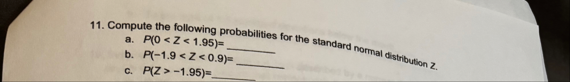 Solved Compute the following probabilities for the standard | Chegg.com