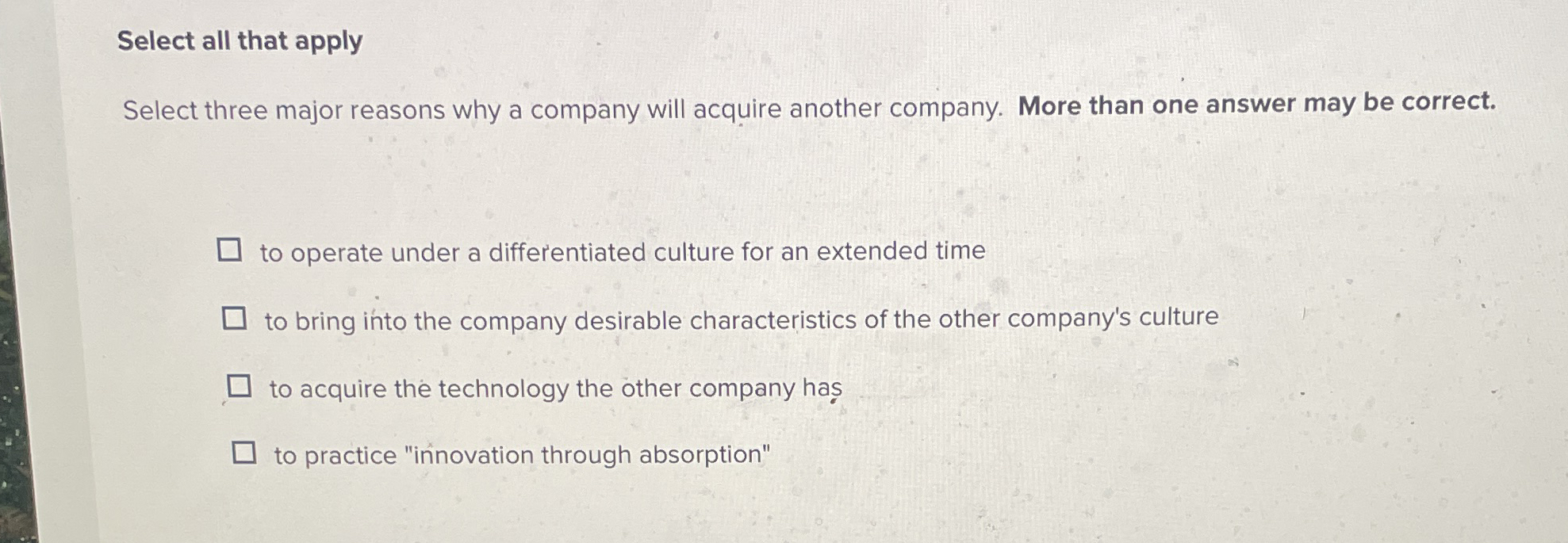 Solved Select all that applySelect three major reasons why a | Chegg.com