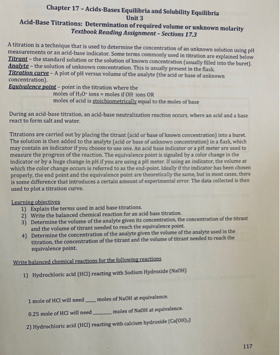 Solved Chapter 17 - Acids-Bases Equilibria and Solubility | Chegg.com