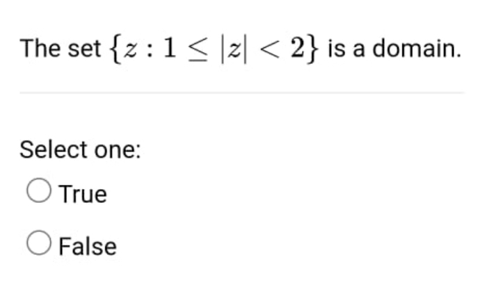 Solved The set {z:1≤|z|