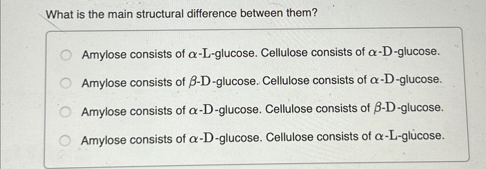Solved What is the main structural difference between | Chegg.com