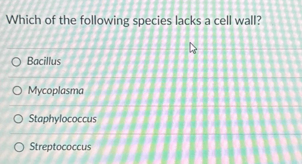 Solved Which of the following species lacks a cell | Chegg.com