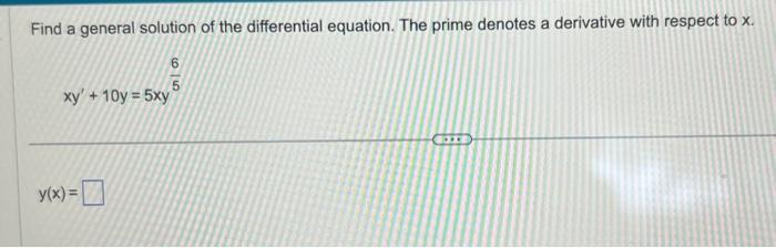 Solved Find a general solution of the differential equation. | Chegg.com