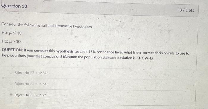 Solved Consider the following null and alternative | Chegg.com