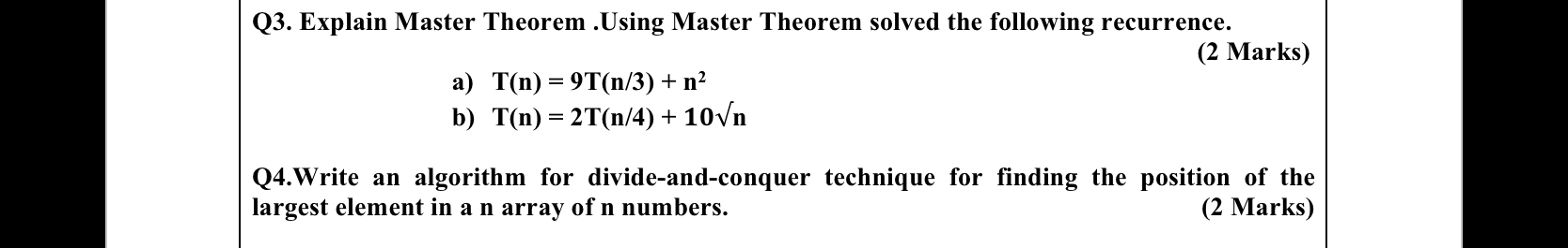 Solved Q3. Explain Master Theorem .Using Master Theorem | Chegg.com Solved Q3. Explain Master Theorem .Using Master Theorem | Chegg.com