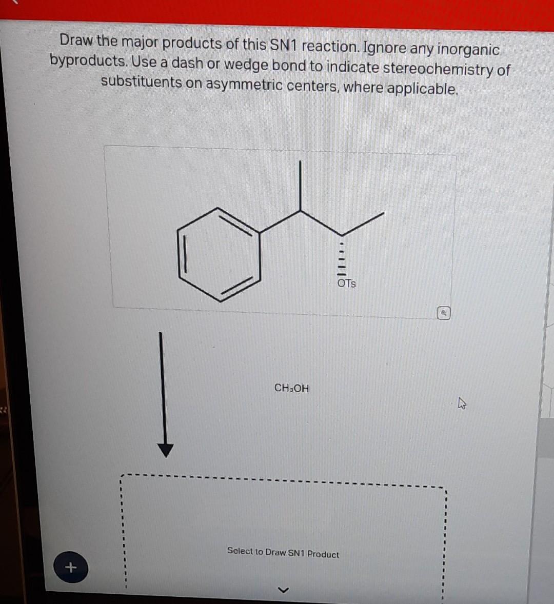 Solved Draw the major products of this SN1 reaction. Ignore | Chegg.com