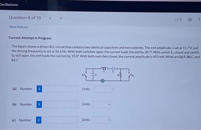Solved The figure shows a driven RLC circuit that contains | Chegg.com