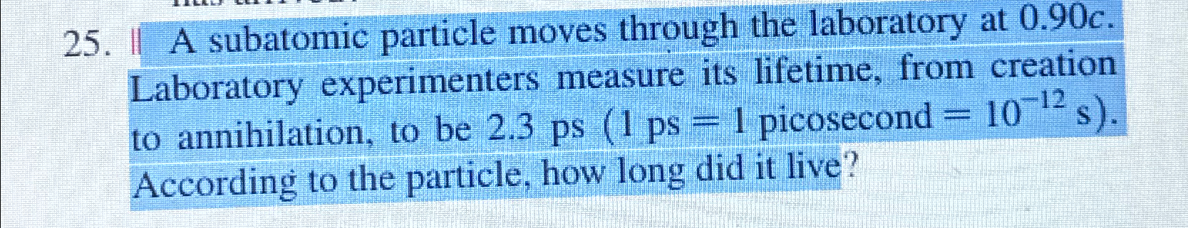 Solved A subatomic particle moves through the laboratory at | Chegg.com