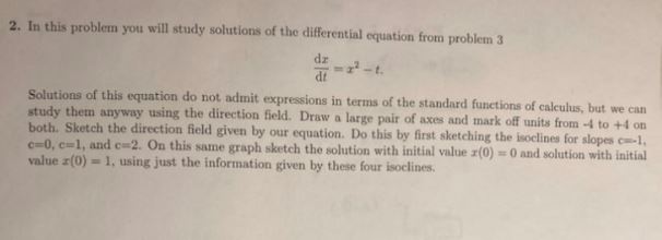 In this problem you will study solutions of the | Chegg.com