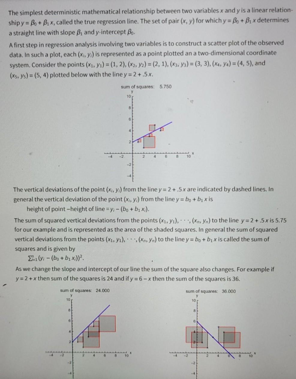 Solved The simplest deterministic mathematical relationship | Chegg.com