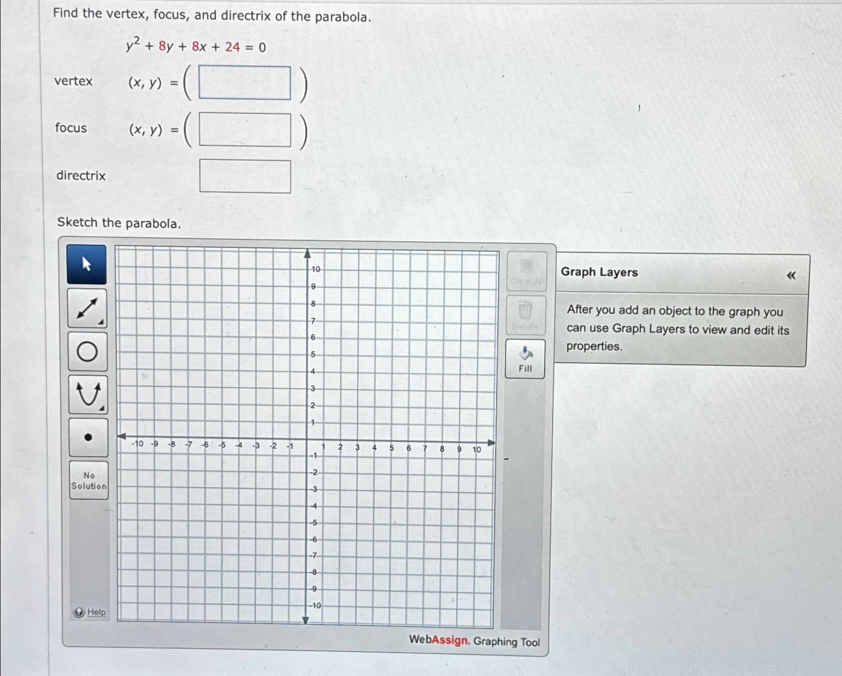 Solved Find the vertex, focus, and directrix of the | Chegg.com