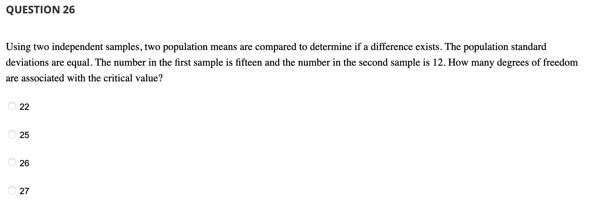 Solved Using two independent samples, two population means | Chegg.com