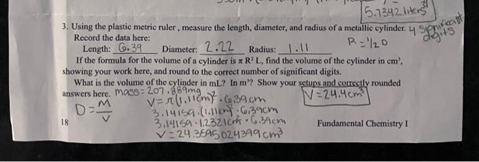 Solved 3. Using the plastic metric ruler, measure the | Chegg.com