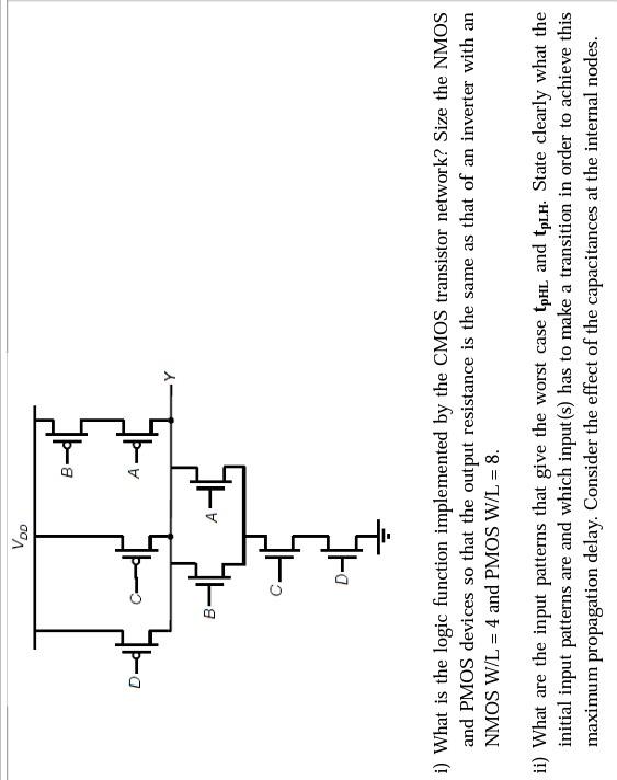 Solved B- T O VDD B i) What is the logic function | Chegg.com
