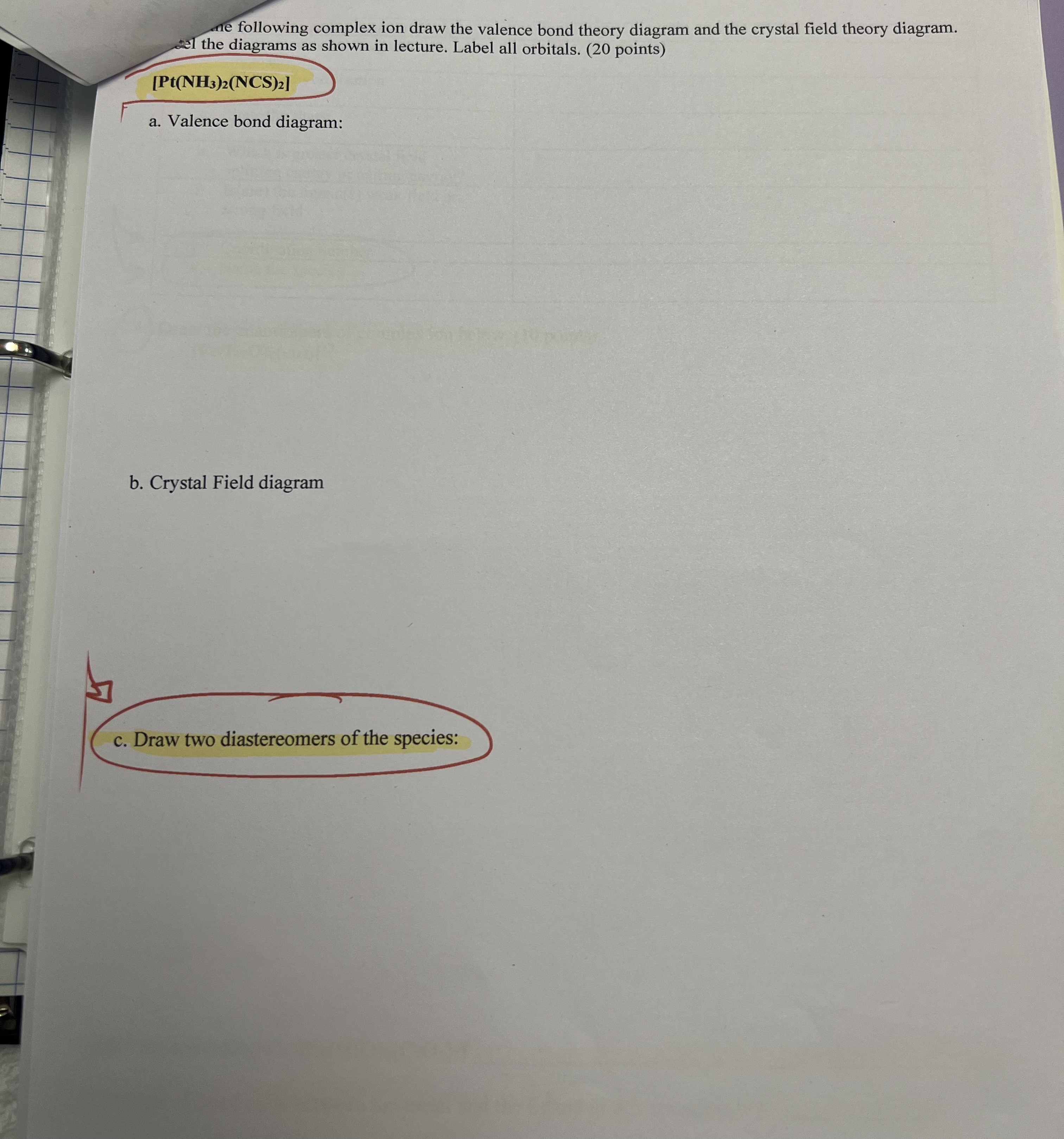 Solved ne following complex ion draw the valence bond theory | Chegg.com