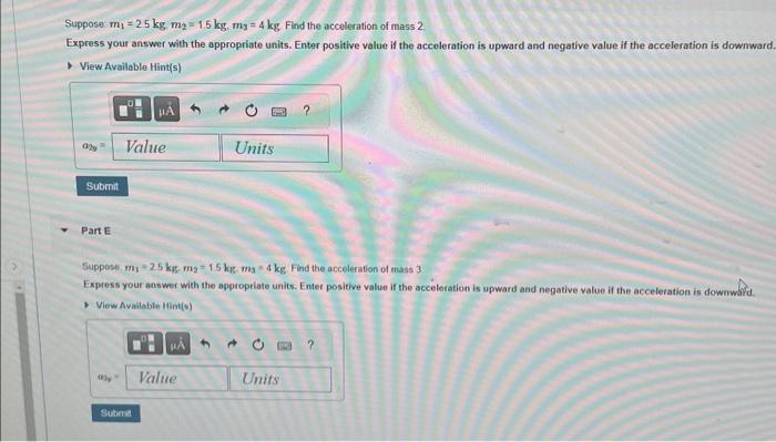 Solved (Figure 1) shows three hanging masses connected by | Chegg.com