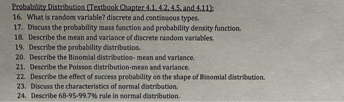 Solved Probability Distribution (Textbook Chapter | Chegg.com